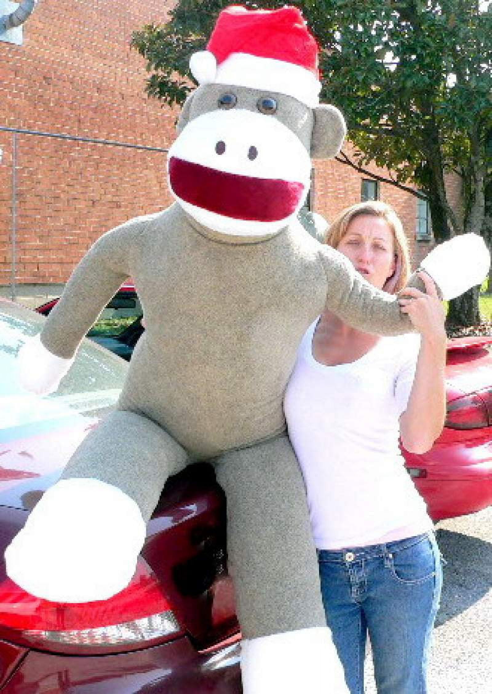 American Made Giant Sock Monkey Dressed for Christmas 6 Feet Tall ...