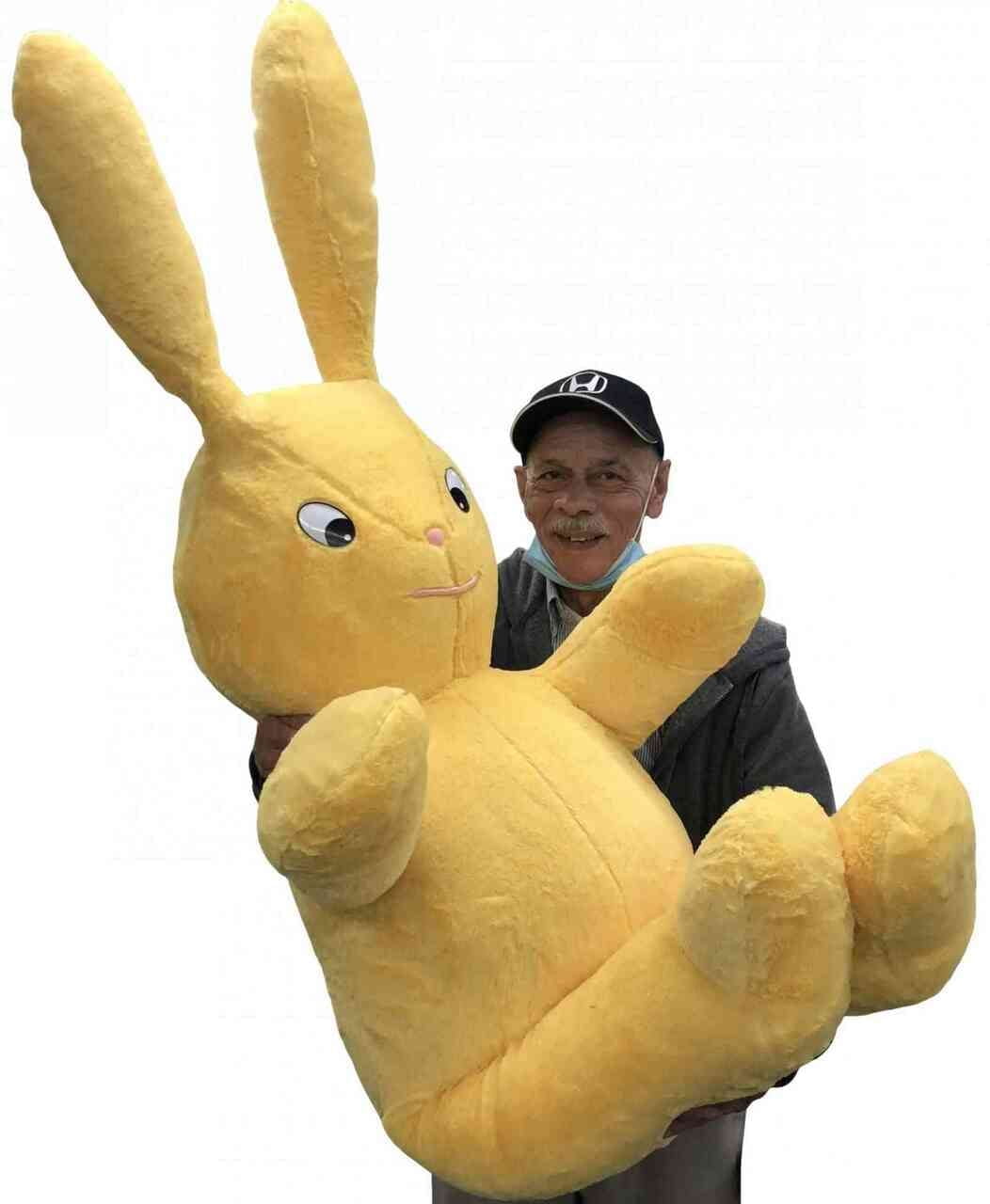 American Made Giant Stuffed Easter Bunny 62 Inches Yellow Soft Big ...