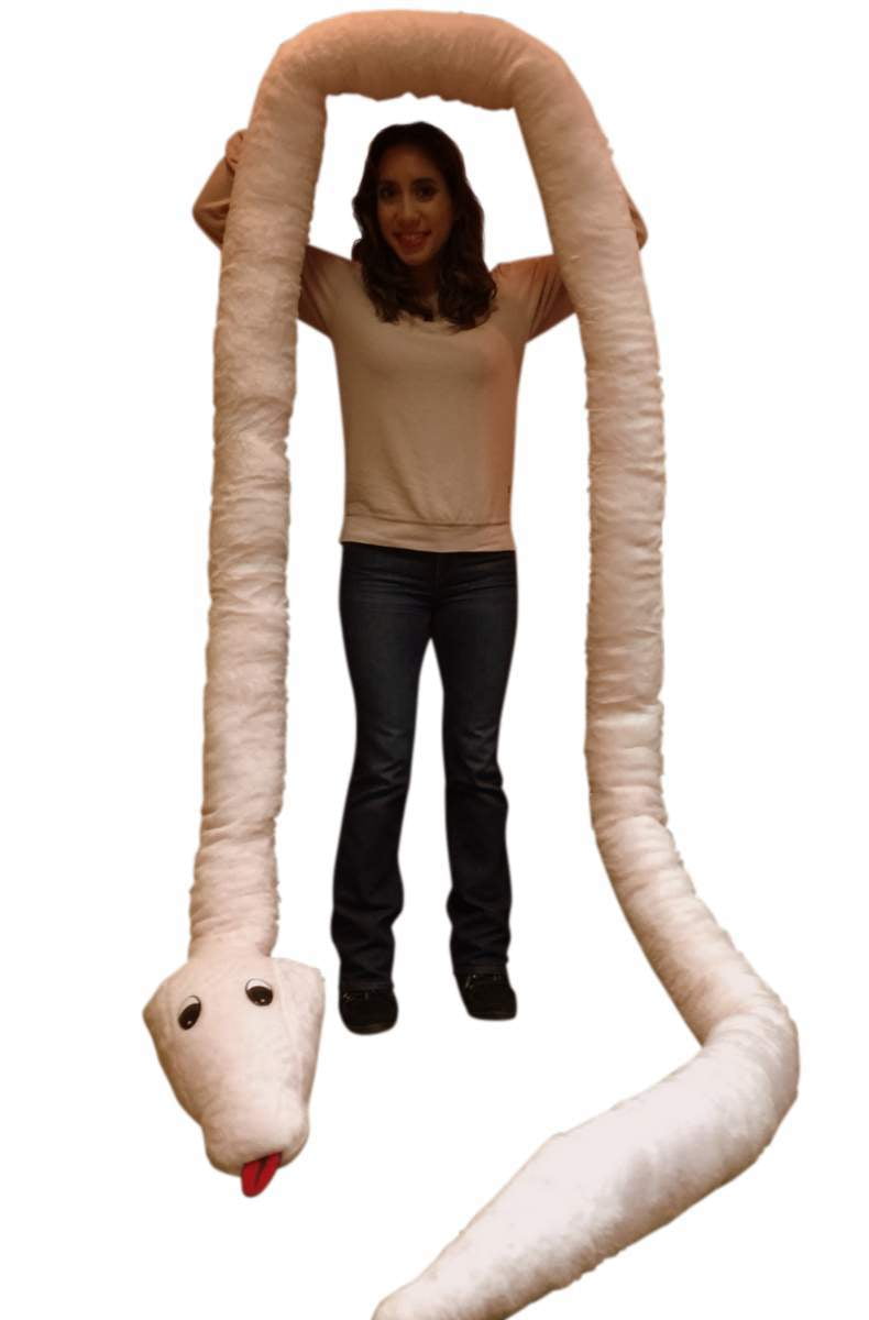 American Made Giant Stuffed Snake 18 Feet Long Soft Pink Big Plush ...