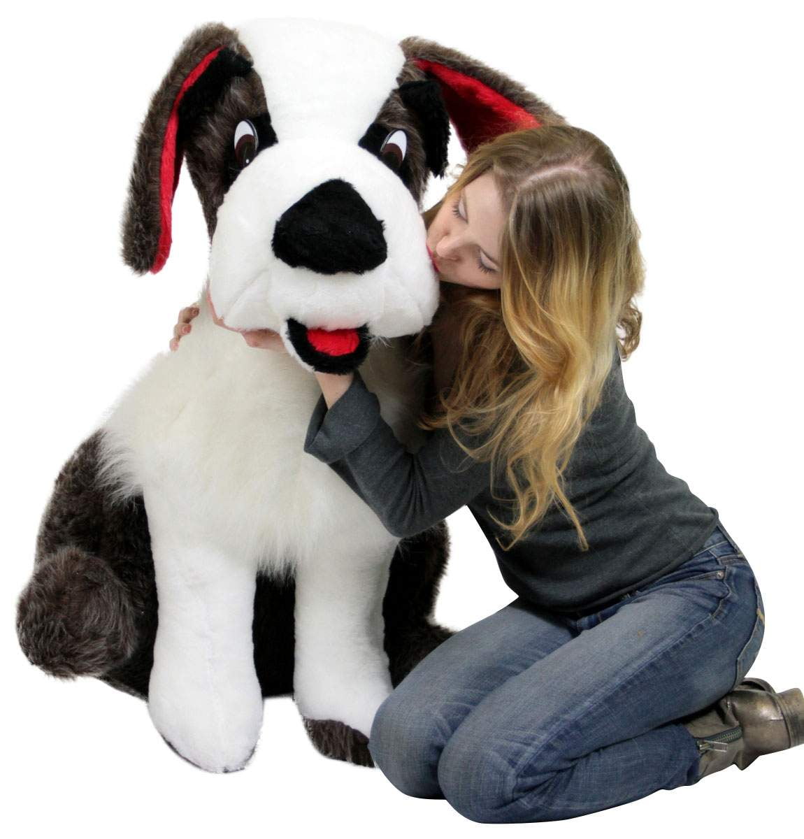American Made Life Size Stuffed Saint Bernard 38 Inch Soft Big Plush ...