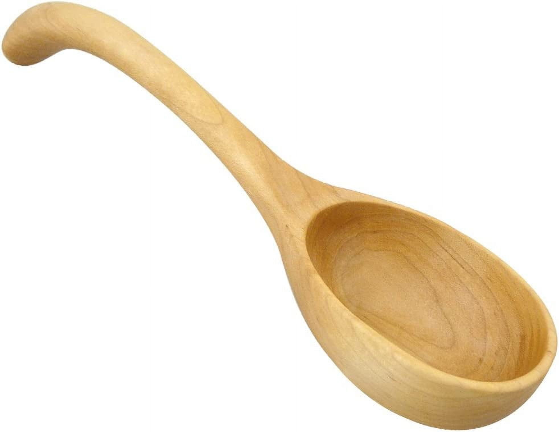 American Made Natural Hard Maple Wood Dipper Ladle Spoon, 1/2 Cup ...