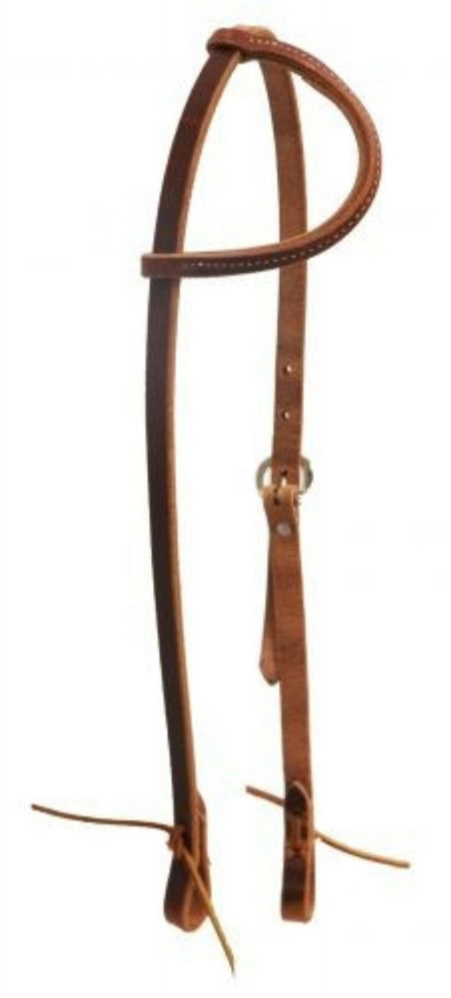 American Made Oiled Harness Leather Sliding One Ear Headstall w/ Tie ...