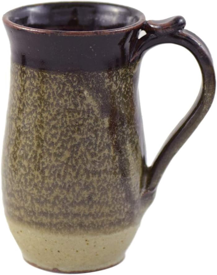 American Made Stoneware Pottery Classic 16-oz Tall Mug with Thumb Grip ...