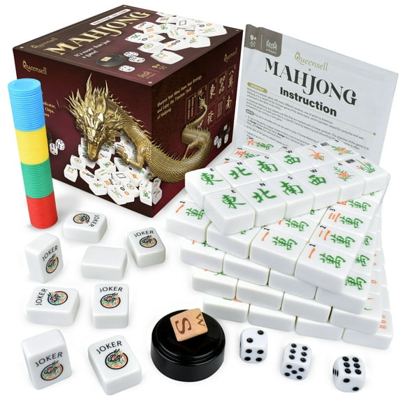 American Mahjong Set, 152 Tiles, 3 Dice, 80 Scoring Chips, 1 Wind ...