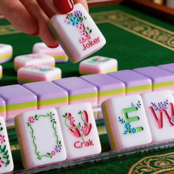 American Mahjong Set with 160 Tiles & Blue Portable Case - 1.2 Inch 4 ...