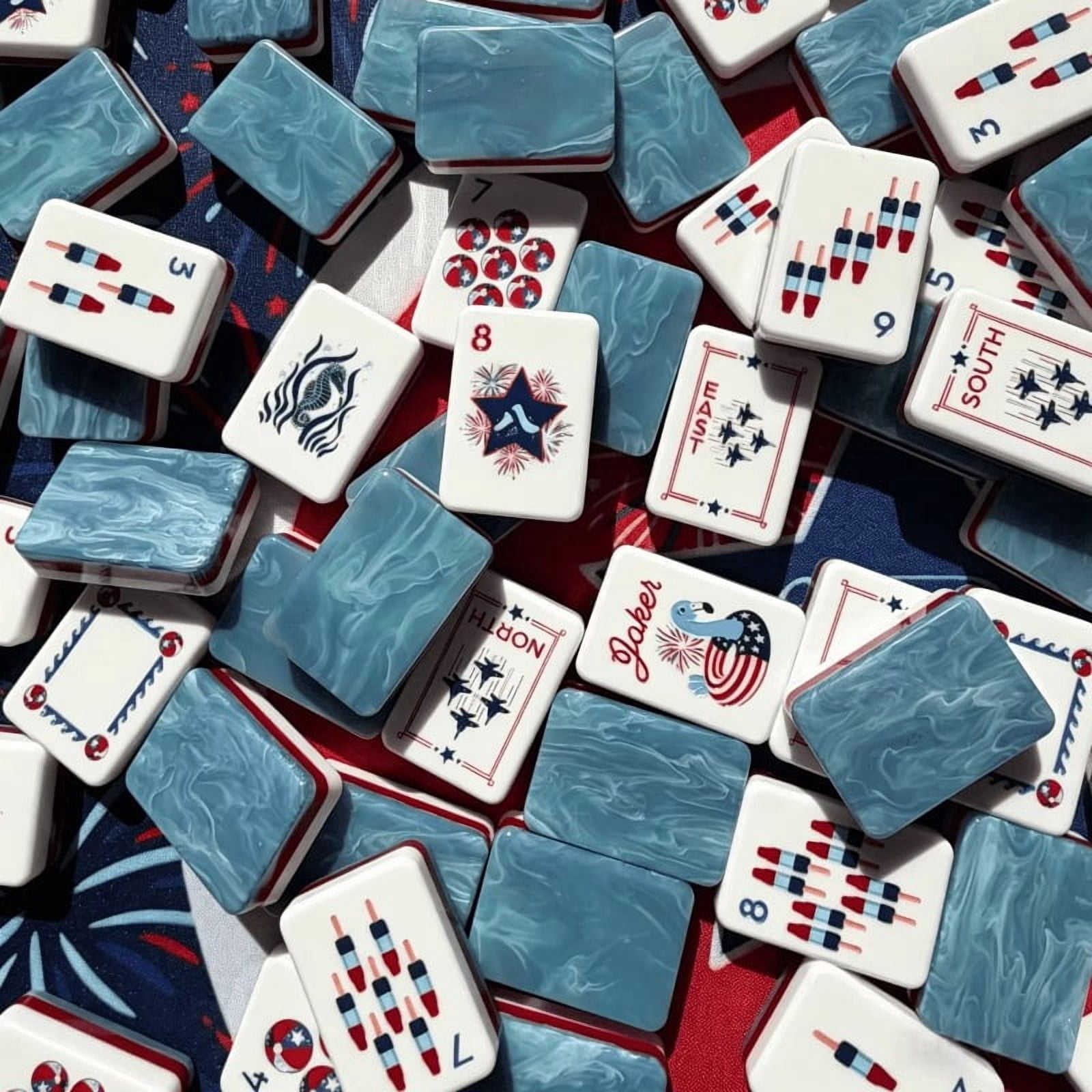 American Mahjong Set, 160pcs Solid Resin Mahjong with Classic Star ...