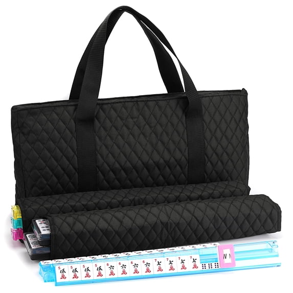 Mose Cafolo American Mahjong Set, 166 Engraved White Tiles, Black ...