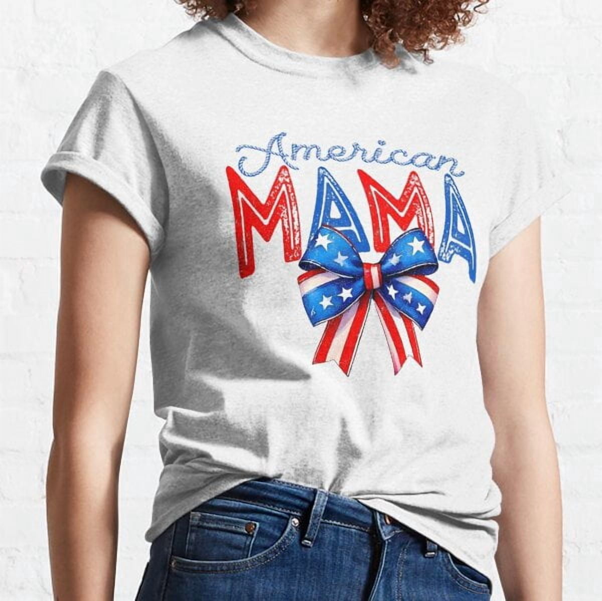 American Mama Coquette, 4Th Of July Bow Classic T-shirt - Walmart.com