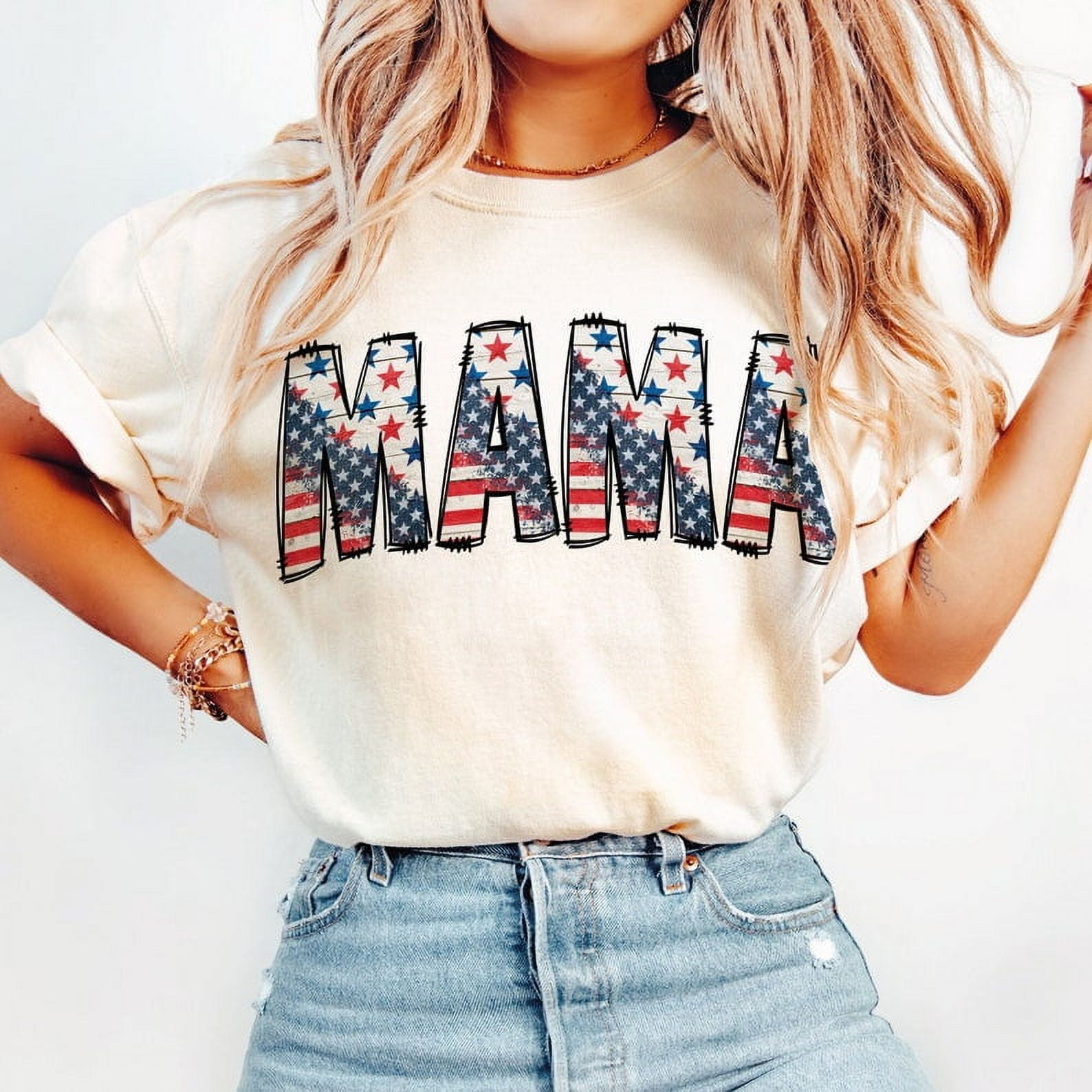 American Mama Fourth Of July Shirt, Retro Independence Day Tee, Patriotic USA Mama Shirt, Mom ...