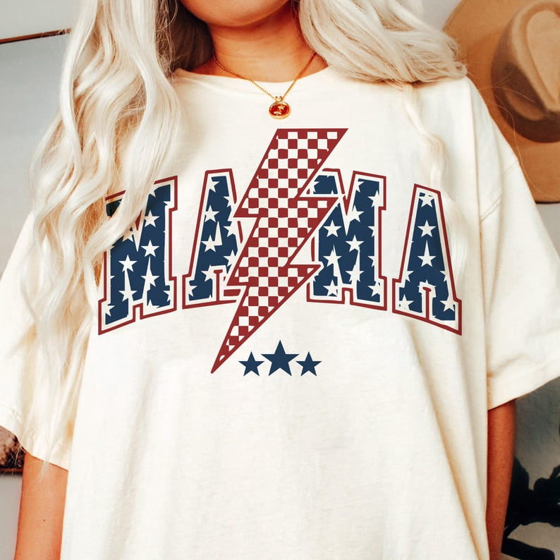 American Mama T-Shirt – Retro 4th of July USA Flag Tee for Proud Moms ...