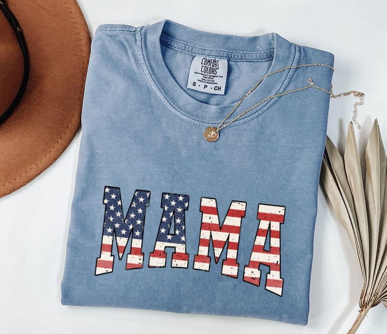 American Mama T-shirt, Retro Mama America Tee, Mama T-Shirt, 4th of ...