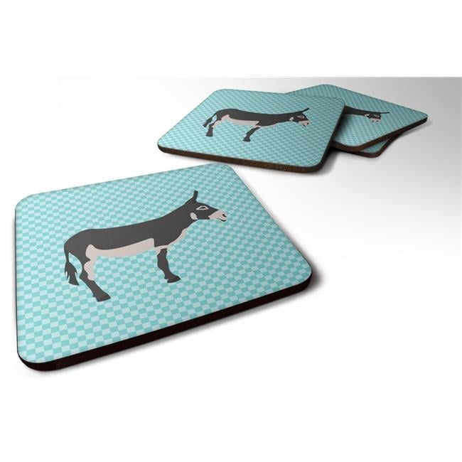 American Mammoth Jack Donkey Blue Check Foam Coaster, Set of 4 ...