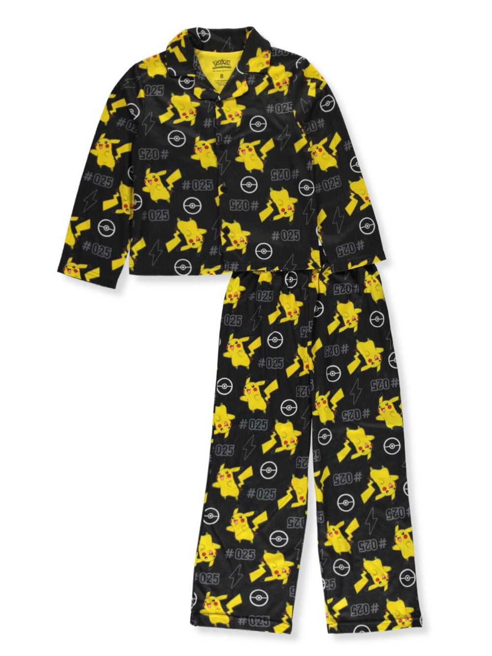 AME INC Boys Pokemon Pikachu 25th Anniversary Flannel Pajama Sleepwear ...