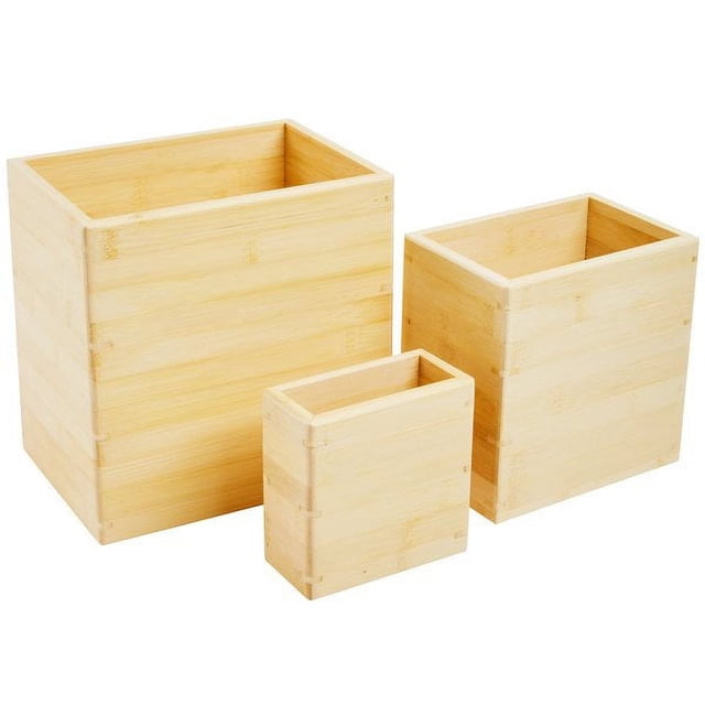 American Metalcraft BAMRN1 3 Piece Natural Bamboo Riser Set - Walmart ...