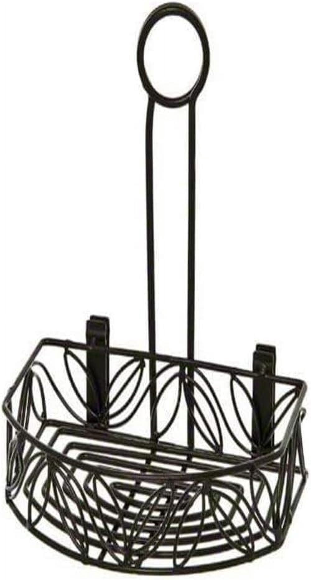 American Metalcraft CRL86 Wrought Iron Semi-Round Condiment Caddy w ...