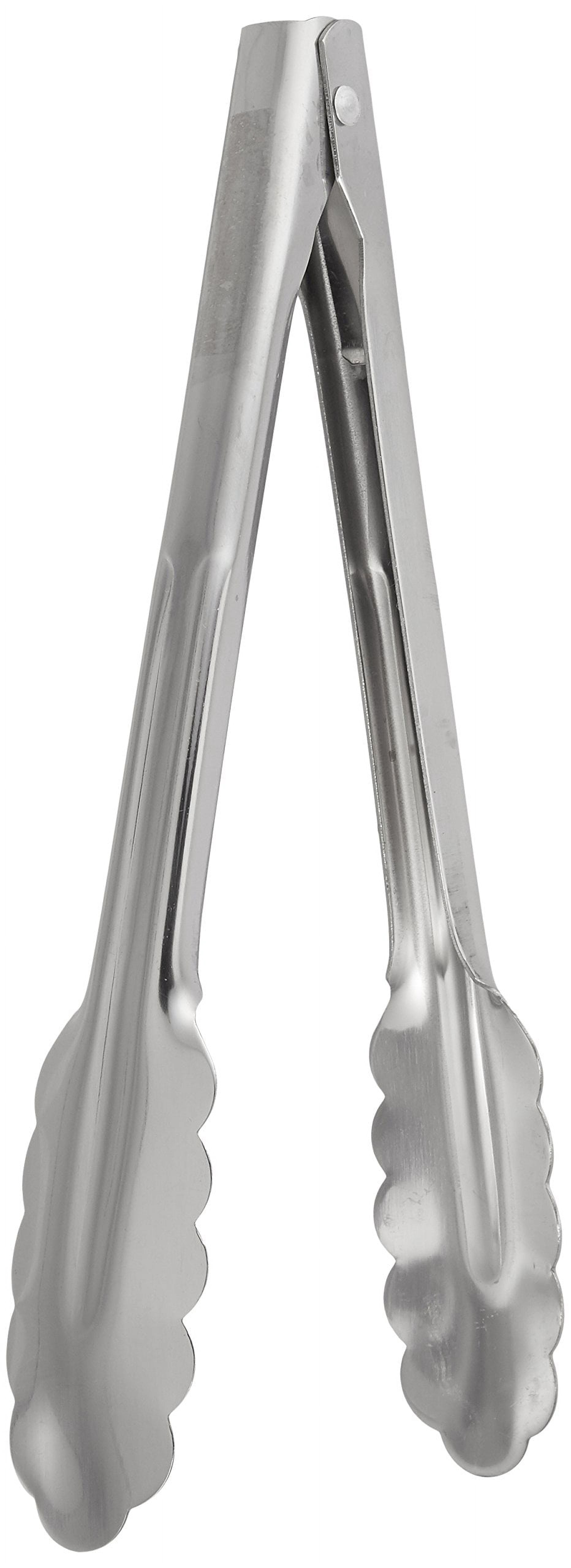 American Metalcraft HDUT975 Tongs, 9.375" Length x 2" Width, Silver ...