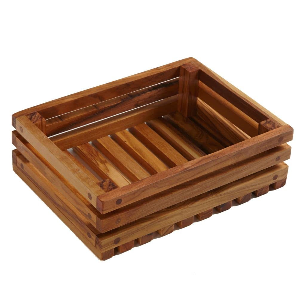 American Metalcraft OWBB2 Olive Wood Bread Crate, Large - Walmart.com
