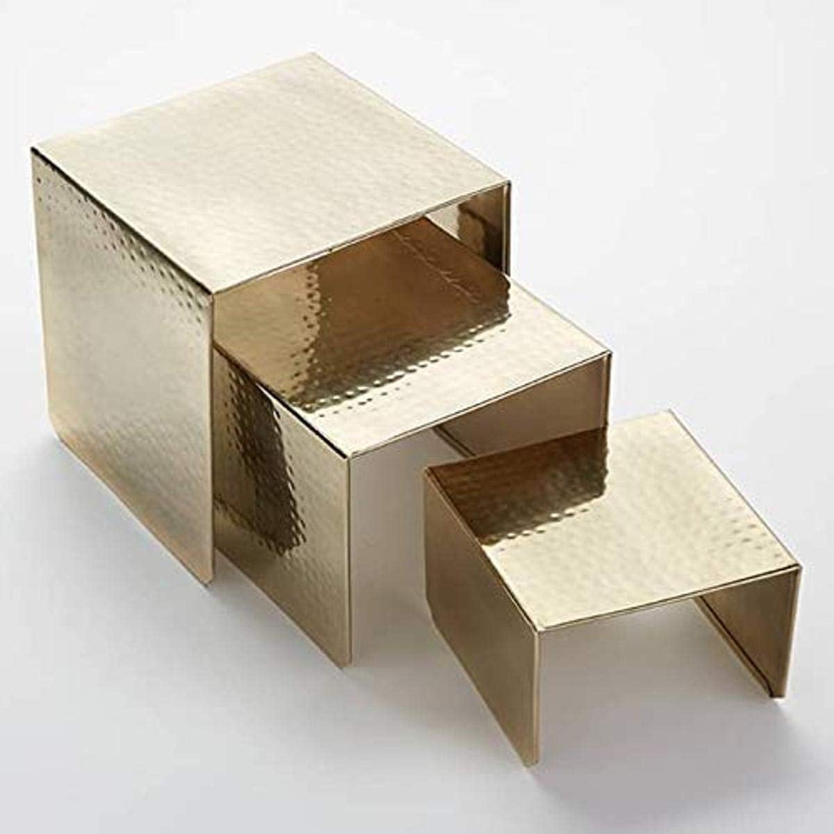 American Metalcraft RHG1 Hammered Gold Risers, Set of 3 - Walmart.com