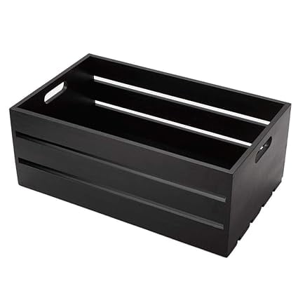 American Metalcraft WTBL20 Wooden Crate, Black, 20 ½" L x 12 ½" W x 8" H - Walmart.com