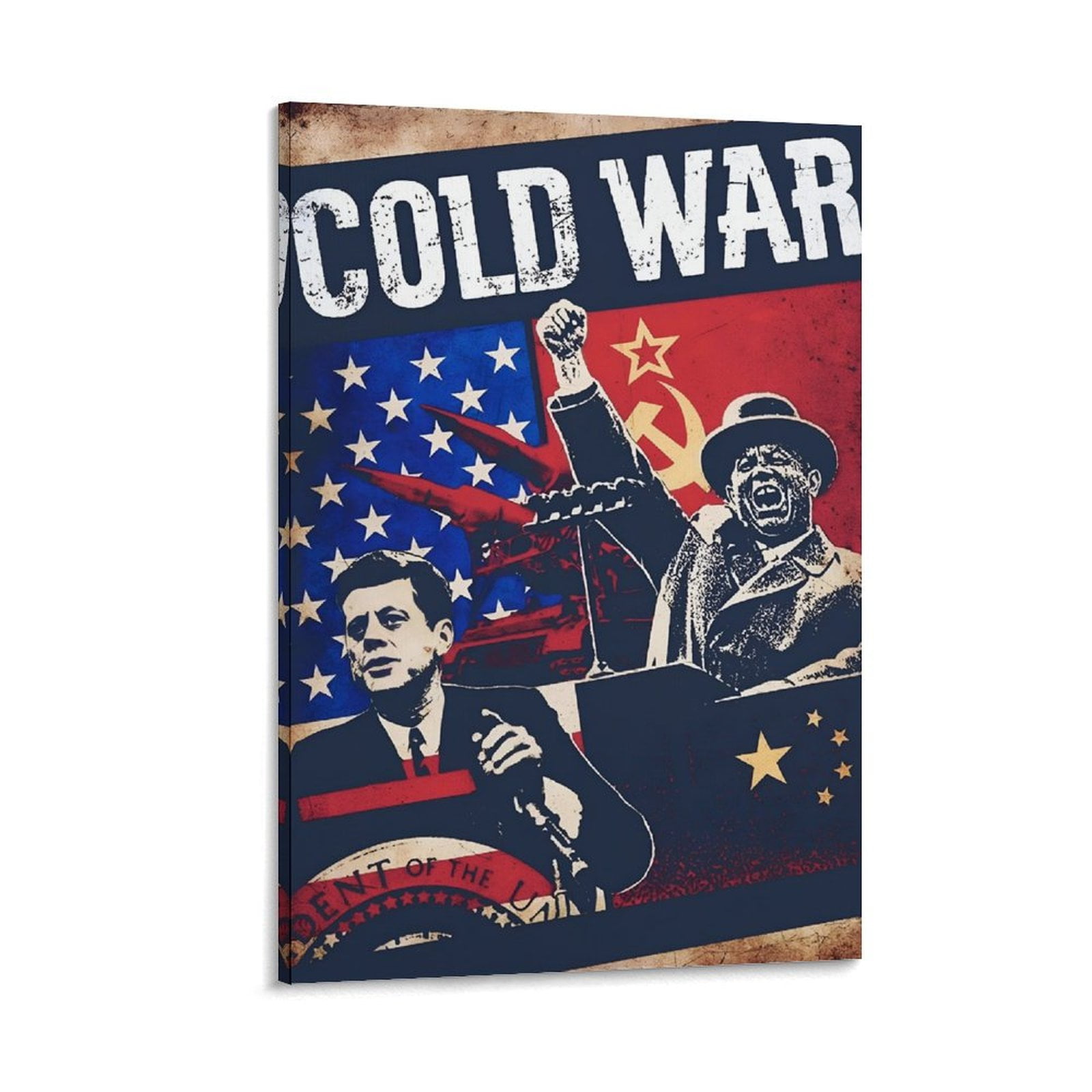 American Military Propaganda Cold War Poster Painting On Canvas Wall ...
