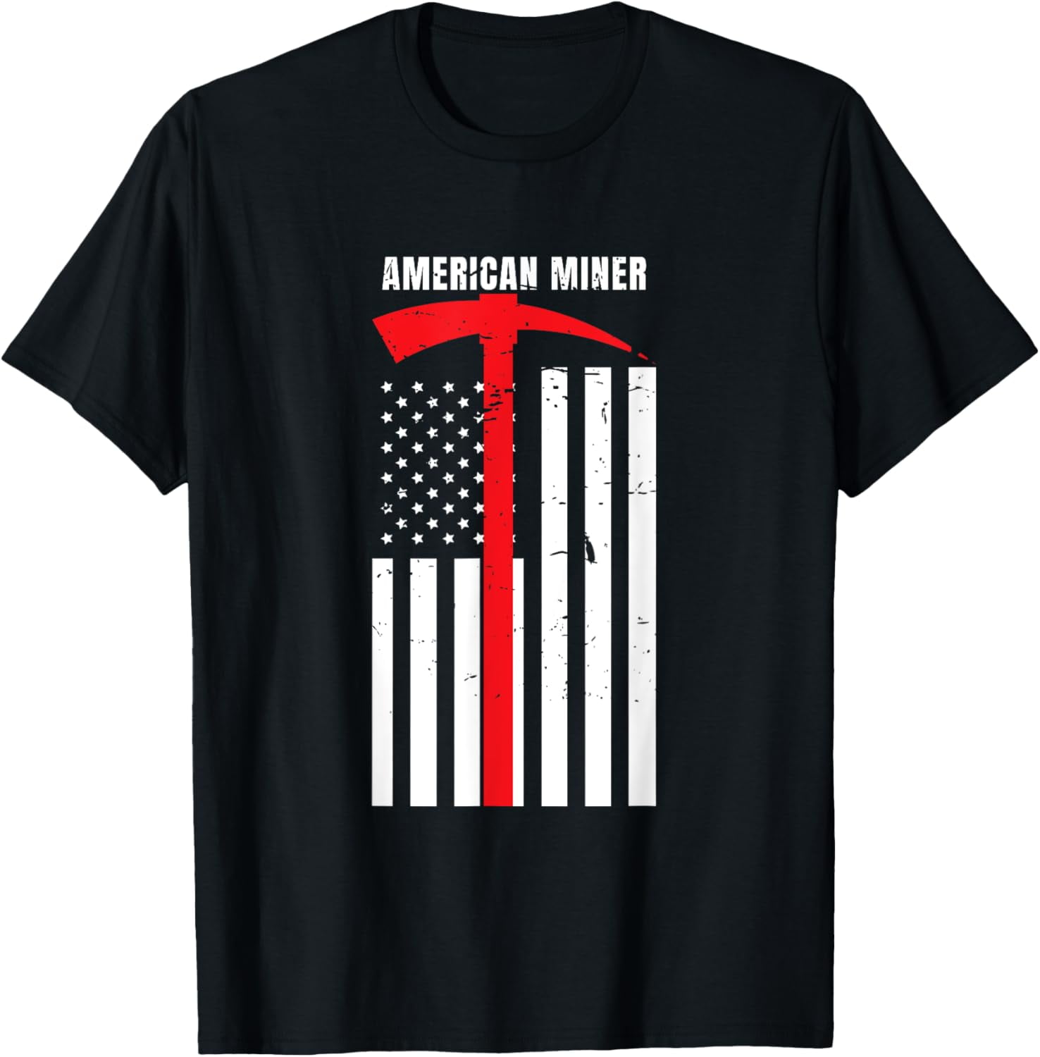 American Miner Coal Gold Pickaxe Patriotic Gift T-Shirt - Walmart.com