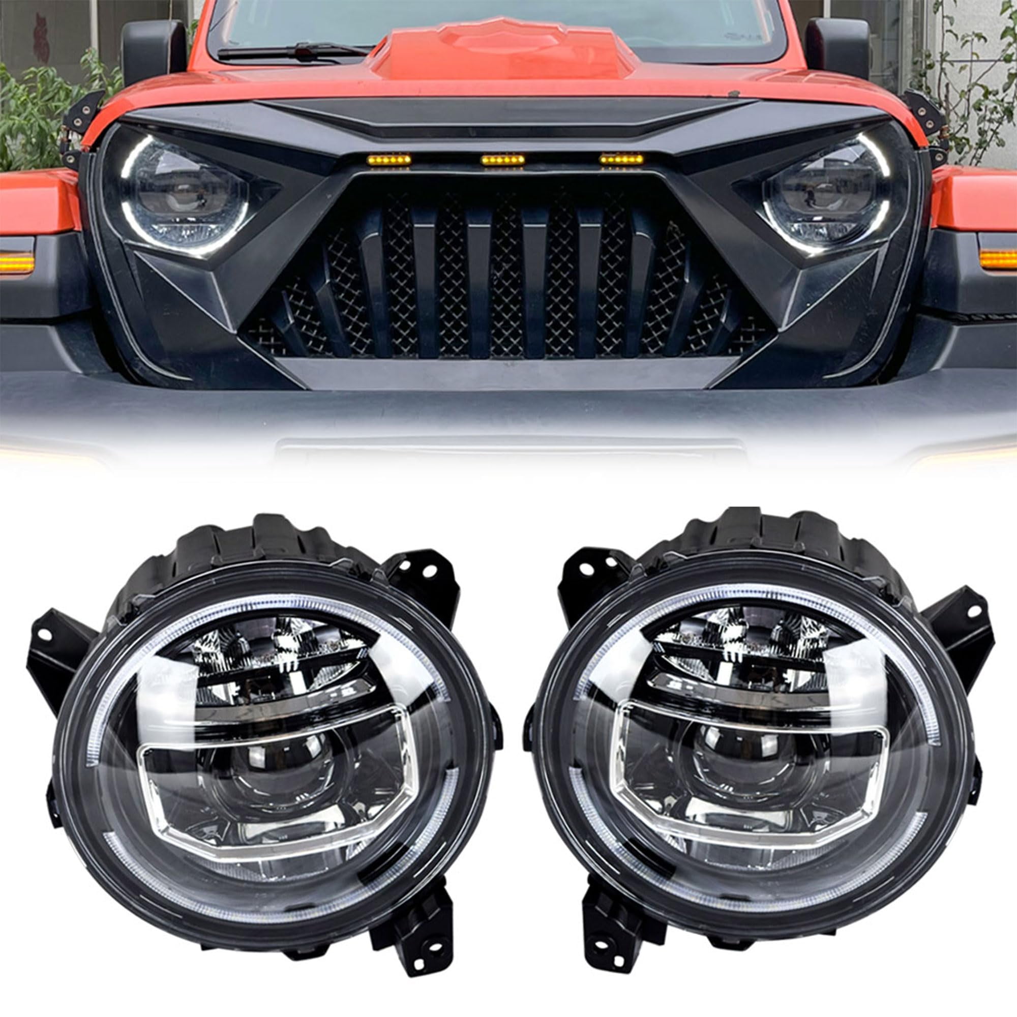 American Modified AMJPCC00101 Halo Headlights for Jeep Wrangler ...