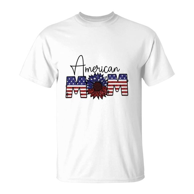 American Mom July Independence Day Sunflower 2022 TShirt - Walmart.com