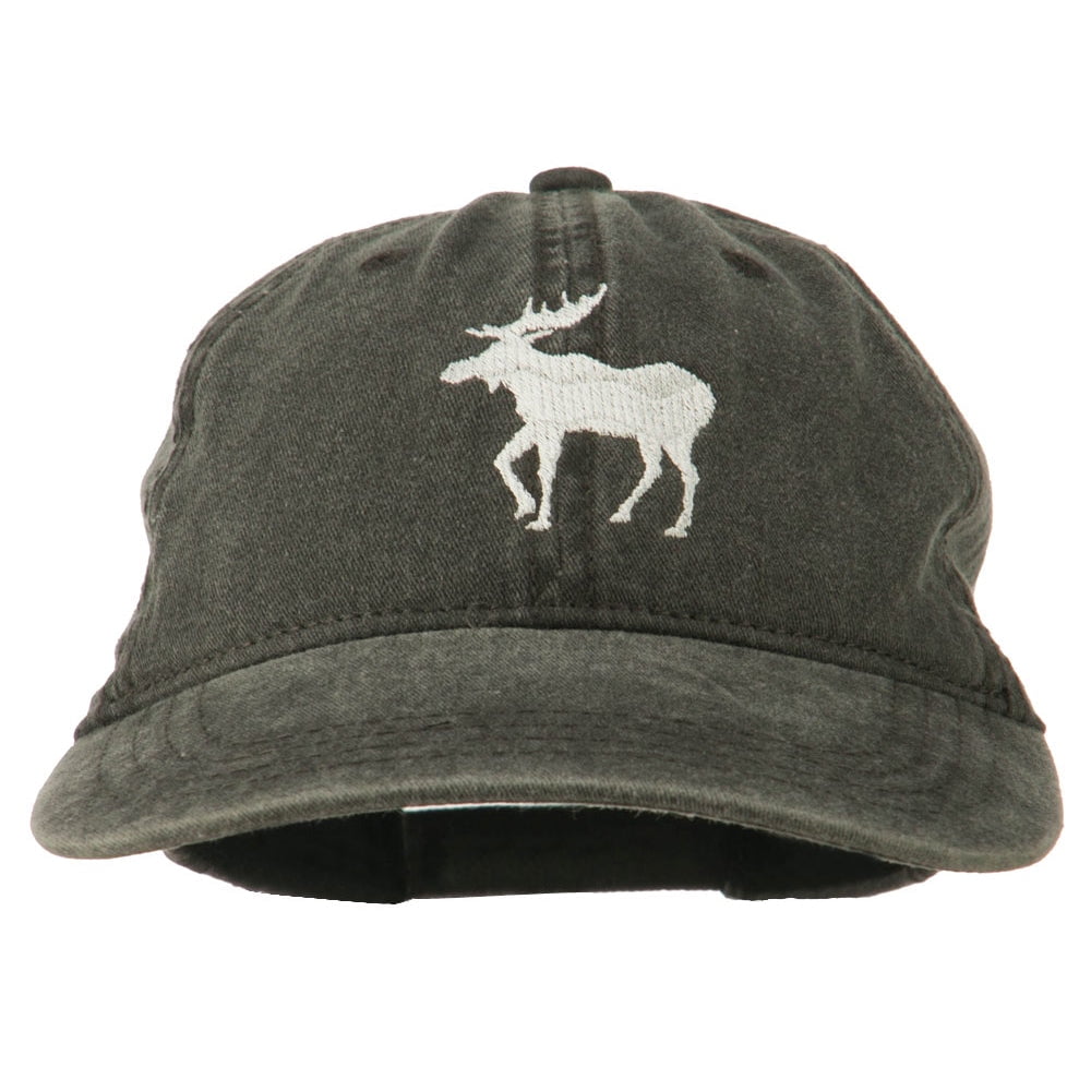 American Moose Embroidered Washed Cap - Black OSFM - Walmart.com