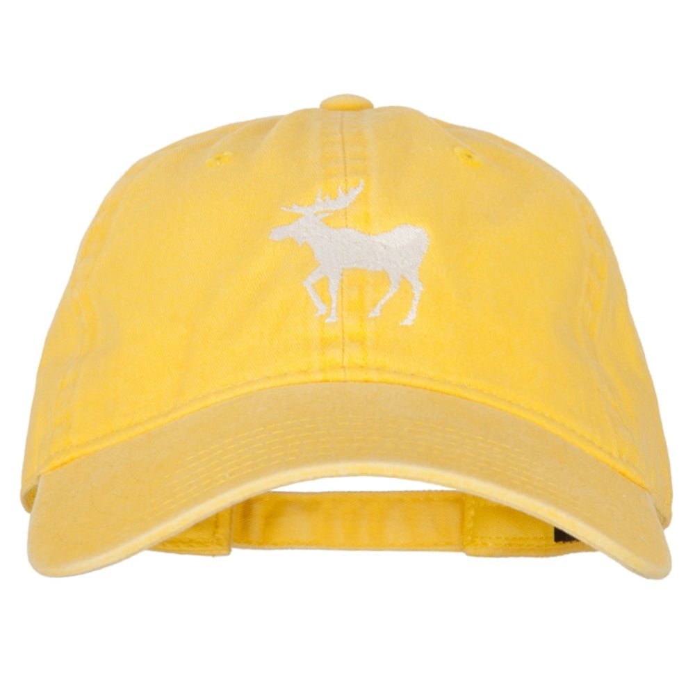 American Moose Embroidered Washed Cap - Yellow OSFM - Walmart.com