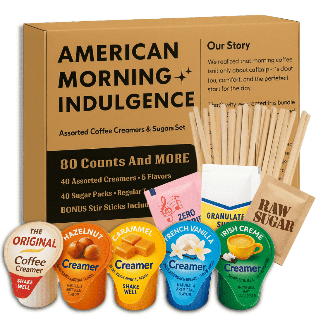American Morning Indulgence | Coffee Creamer & Sugar Packet Box and ...