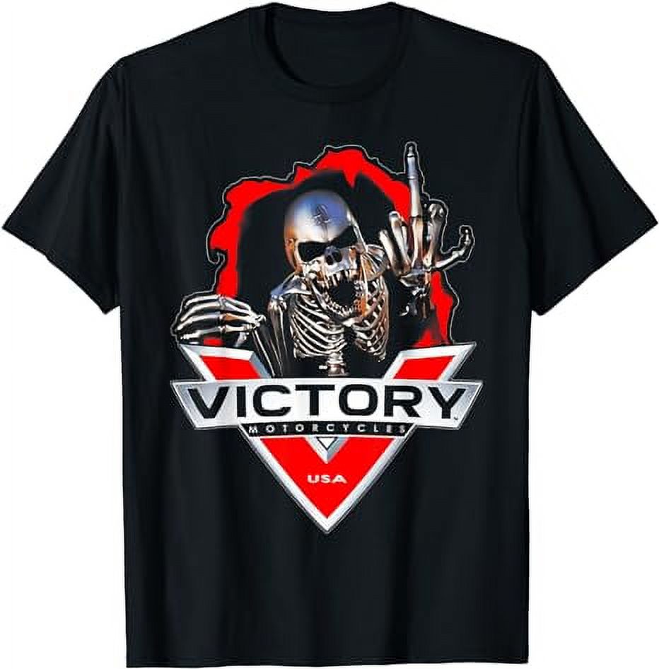 American Motor Cycles Victory USA Skeleton Funny Graphic T-Shirt ...