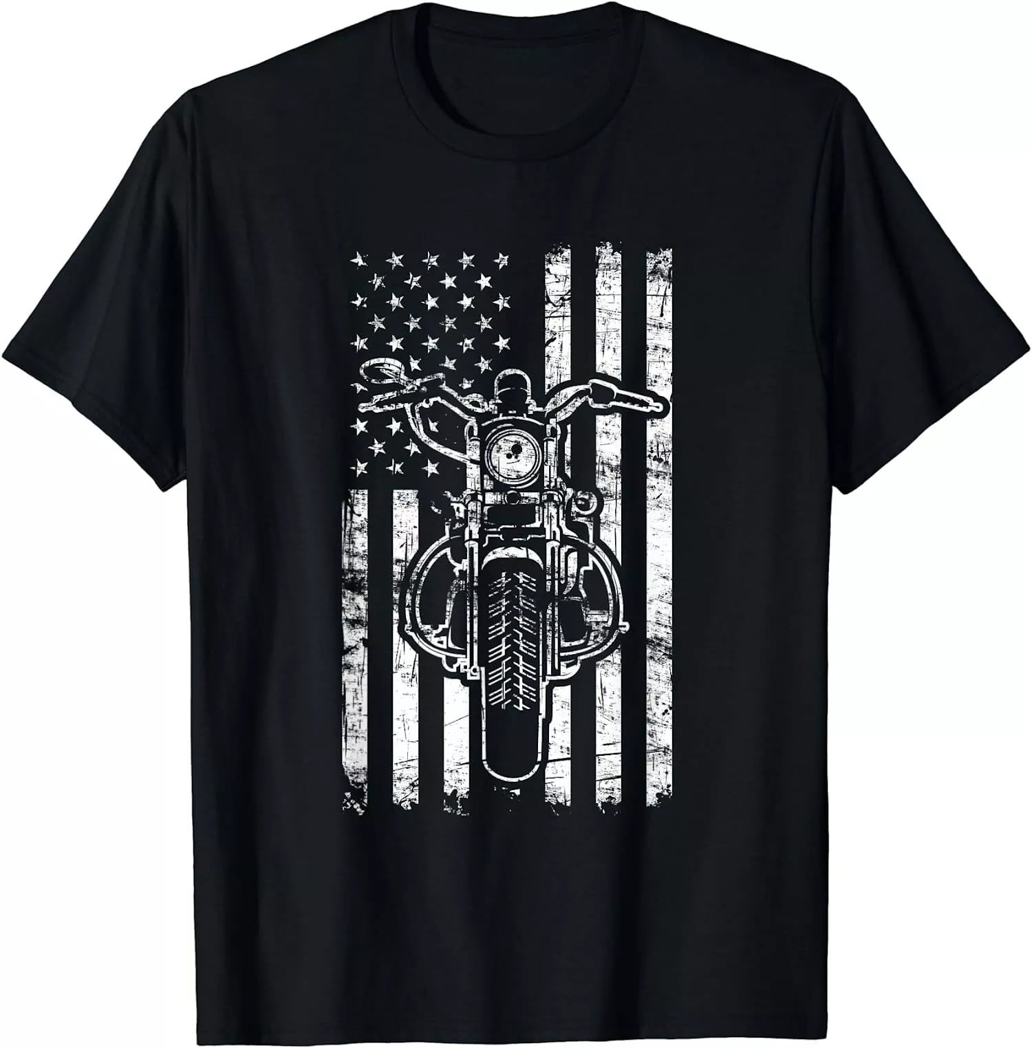 American Motorcycle Patriotic Flag Cool Biker Unisex T-Shirt - Walmart.com