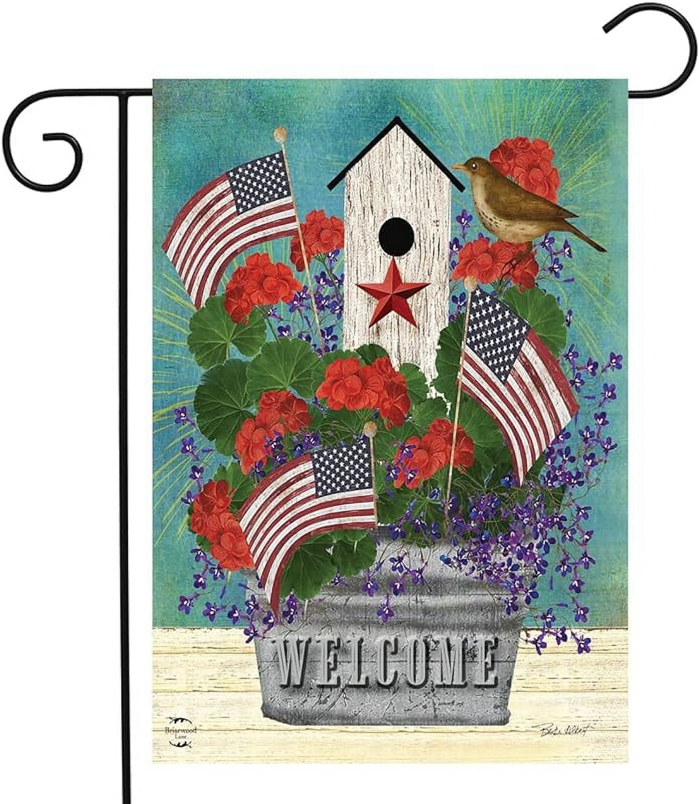 American Motorcycle Patriotic Garden Flag 12x18 inch Summer Bike Spring ...