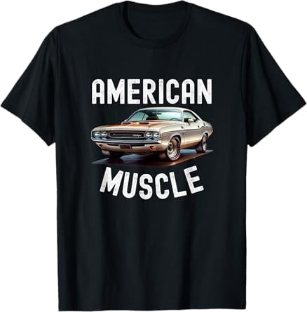 American Muscle Car, Vintage Retro Classic Car Graphic T-Shirt ...