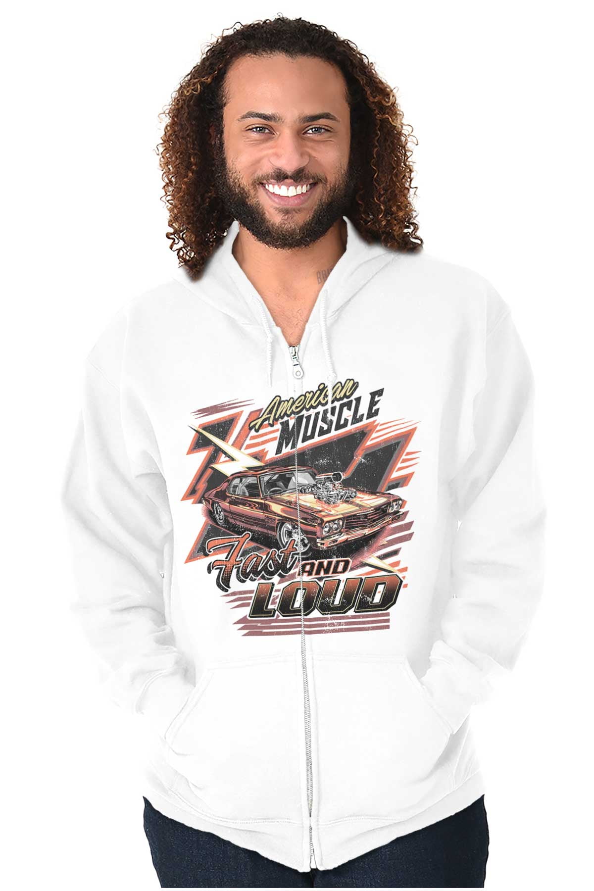 American Muscle Fast and Loud Racecar Unisex Plus Size Zip Hoodie ...