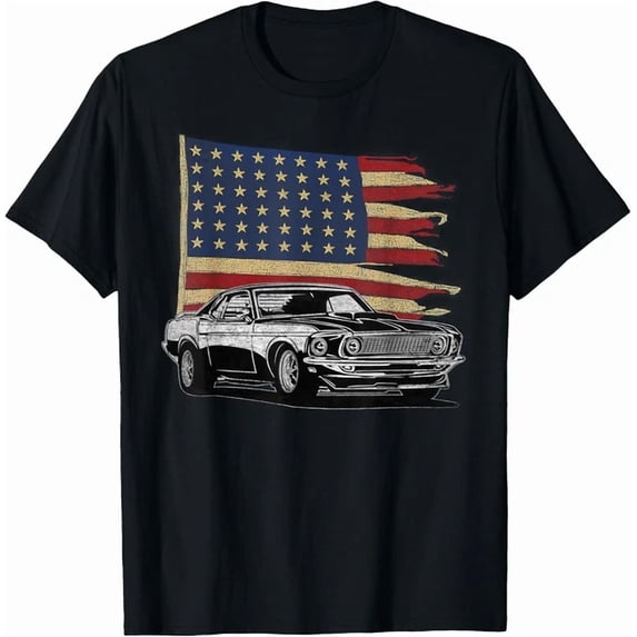 American Muscle Sports Car Muscle Car Flag Gift Unisex T-Shirt, Unisex ...