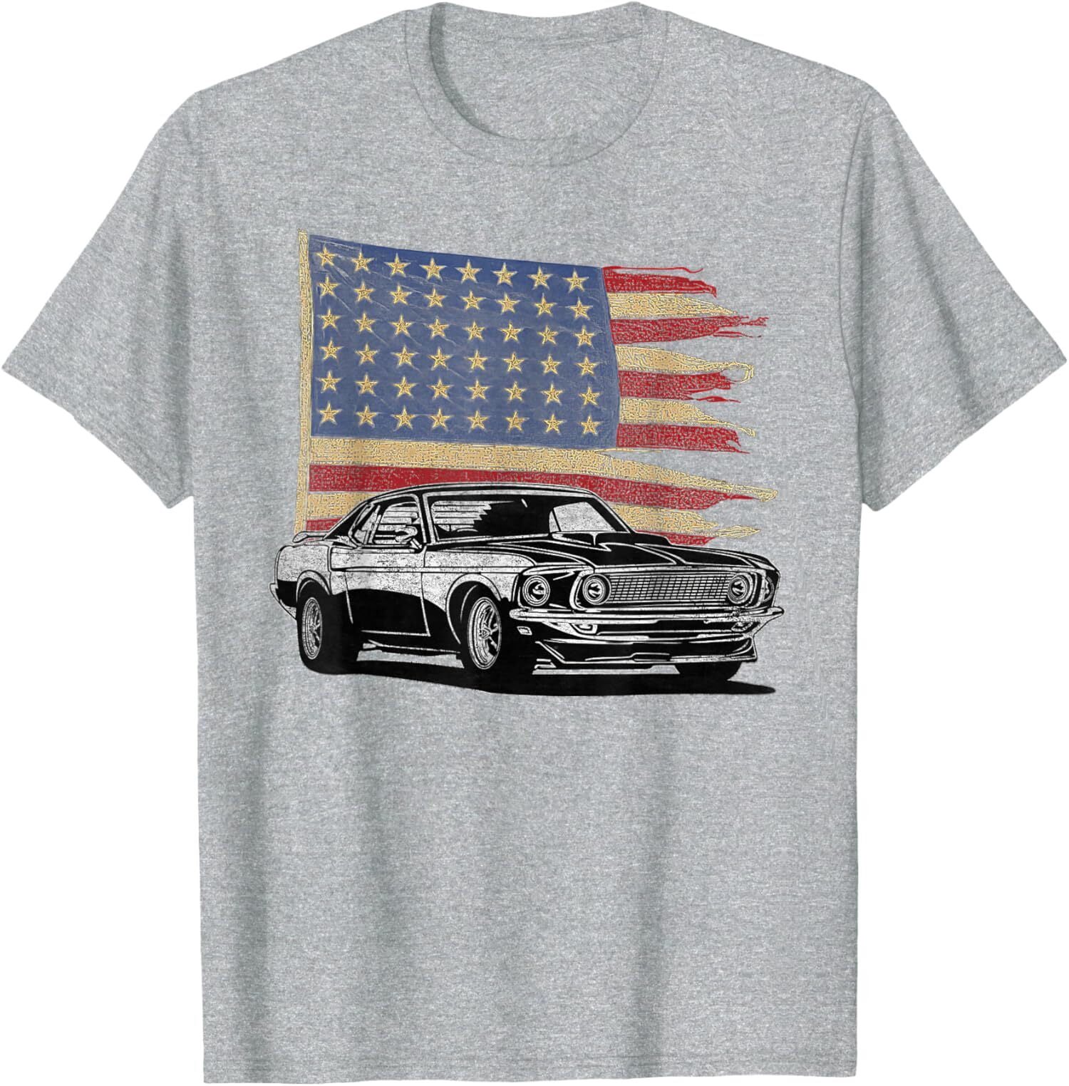 American Muscle Sports Car Muscle Car Flag T-Shirt All Size S-5XL ...