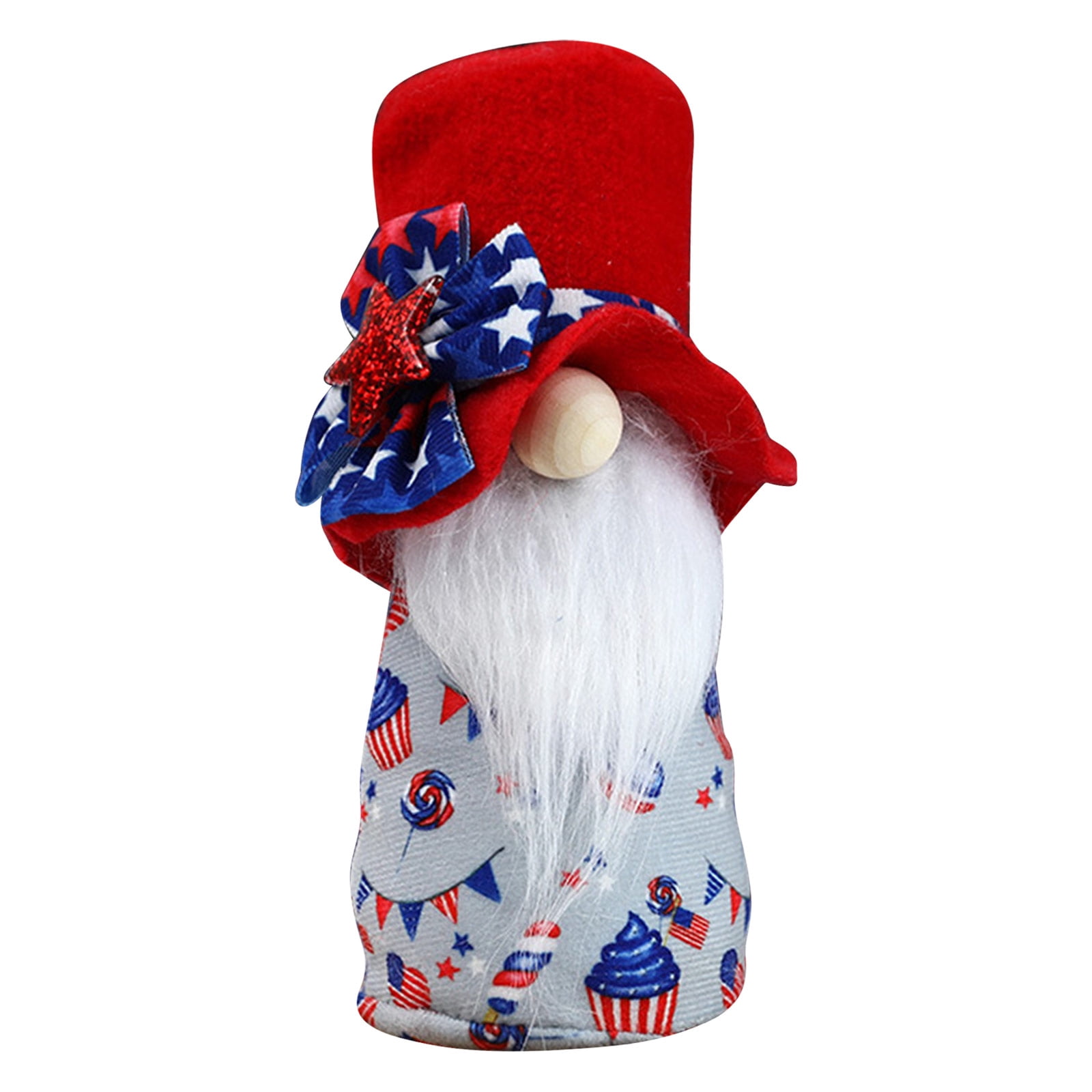 American National Day Five Pointed Star Round Hat Doll Sitting Plush ...