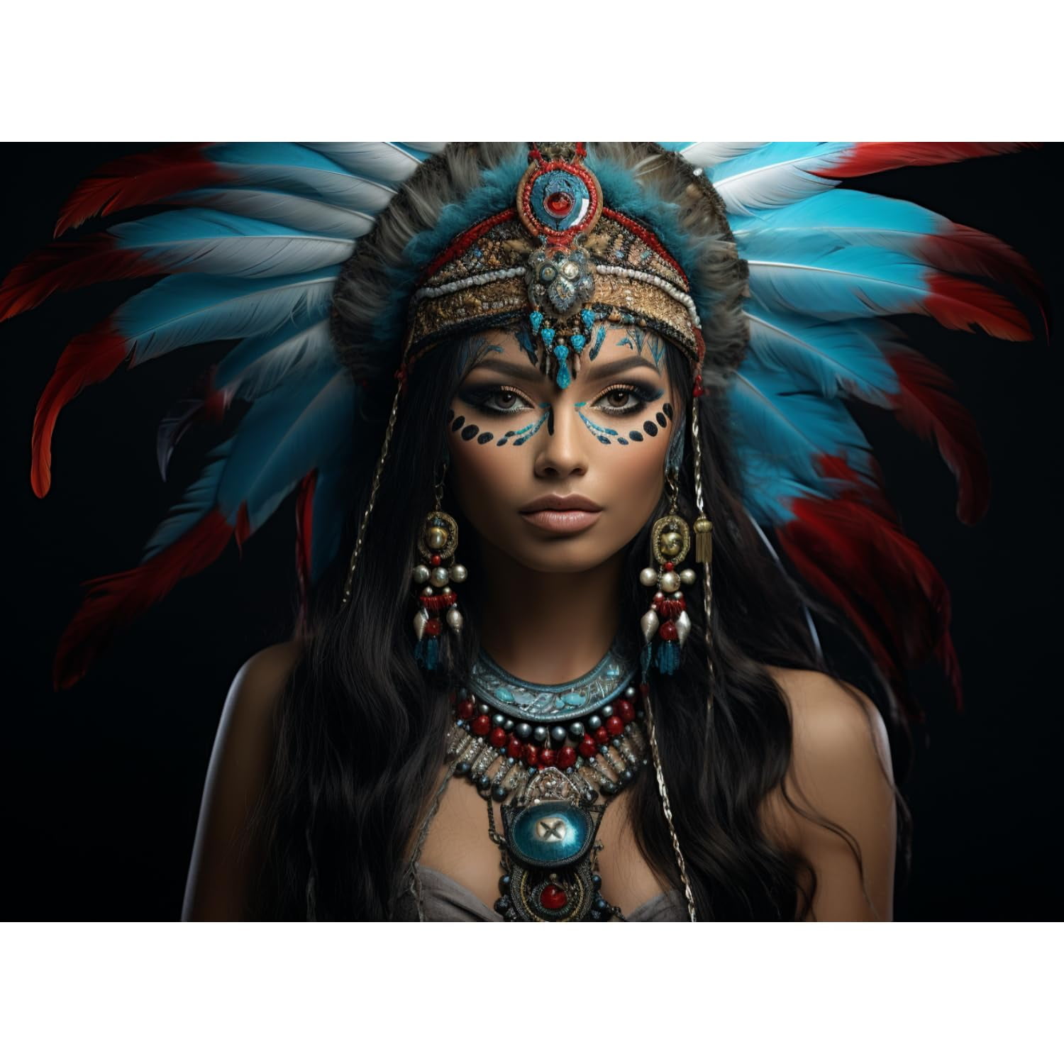 American Native Indian Woman DIY 5D Diamond Art Painting by Number Kits for Adults Paint with ...