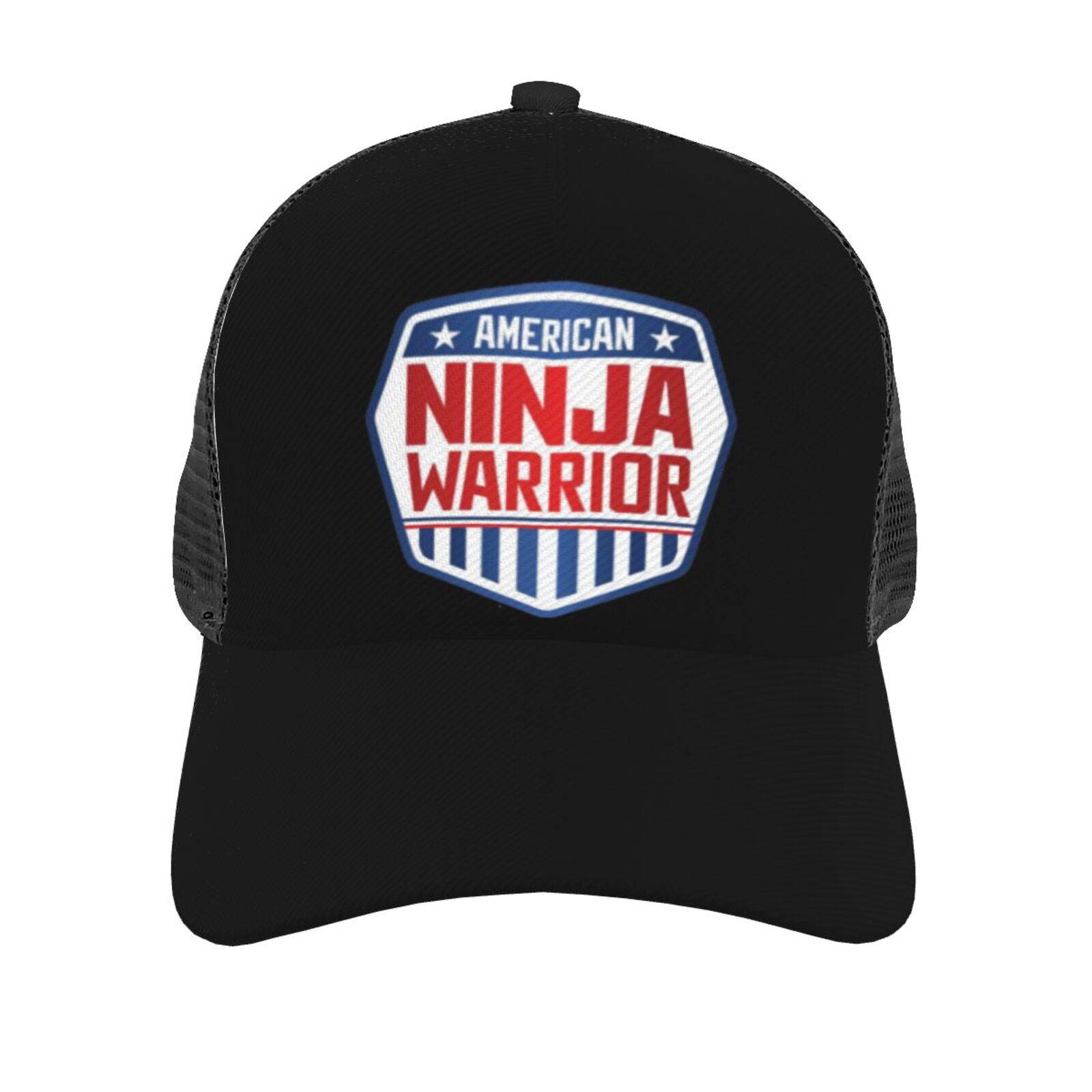 American Ninja Warrior Banner Shield Banner Curved Brim Mesh Baseball ...