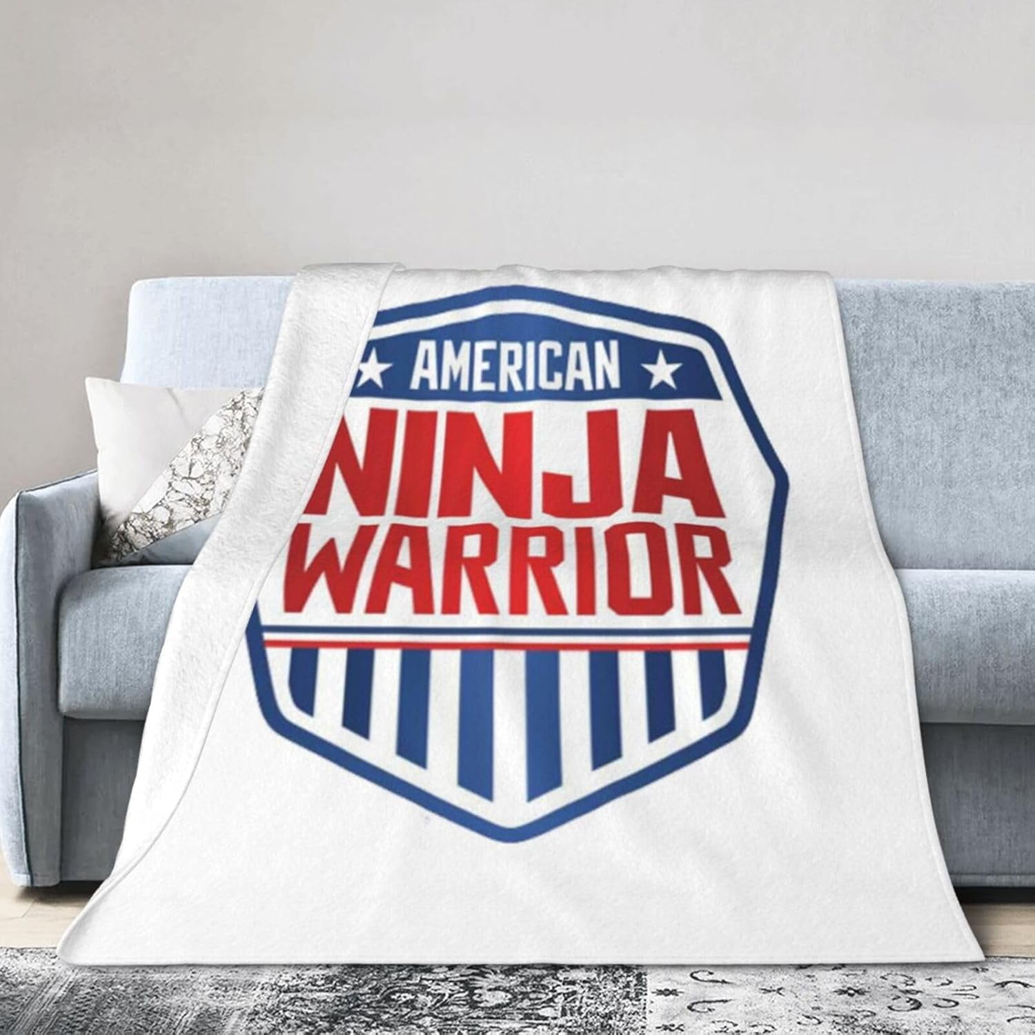 American Ninja Warrior Banner Shield Banner Fleece Blanket, Very Soft ...