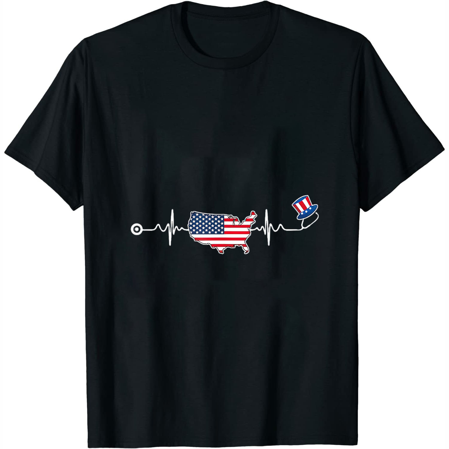 American Nurse 4th Of July USA Flag Map Patriotic RN Nursing Womens T ...