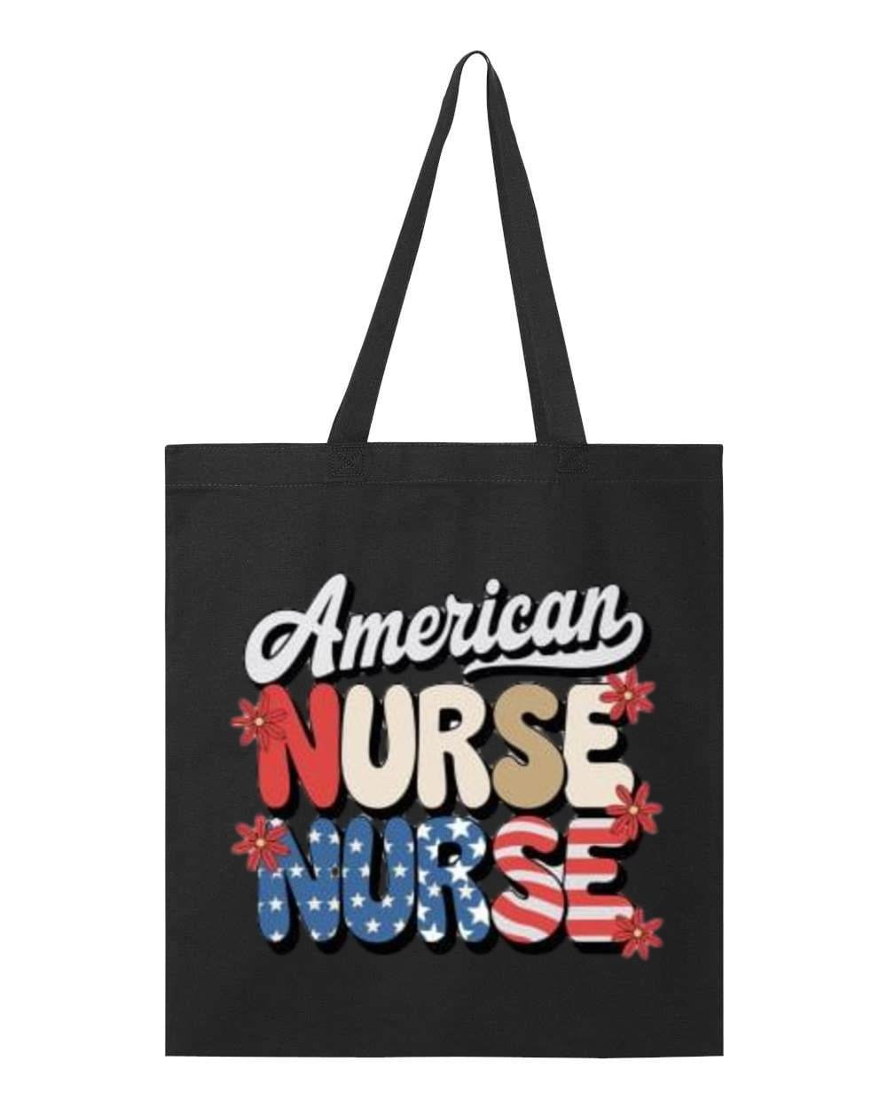 American Nurse Patriotic USA Flag For 4th of July RN Hero Gift Tote Bag ...