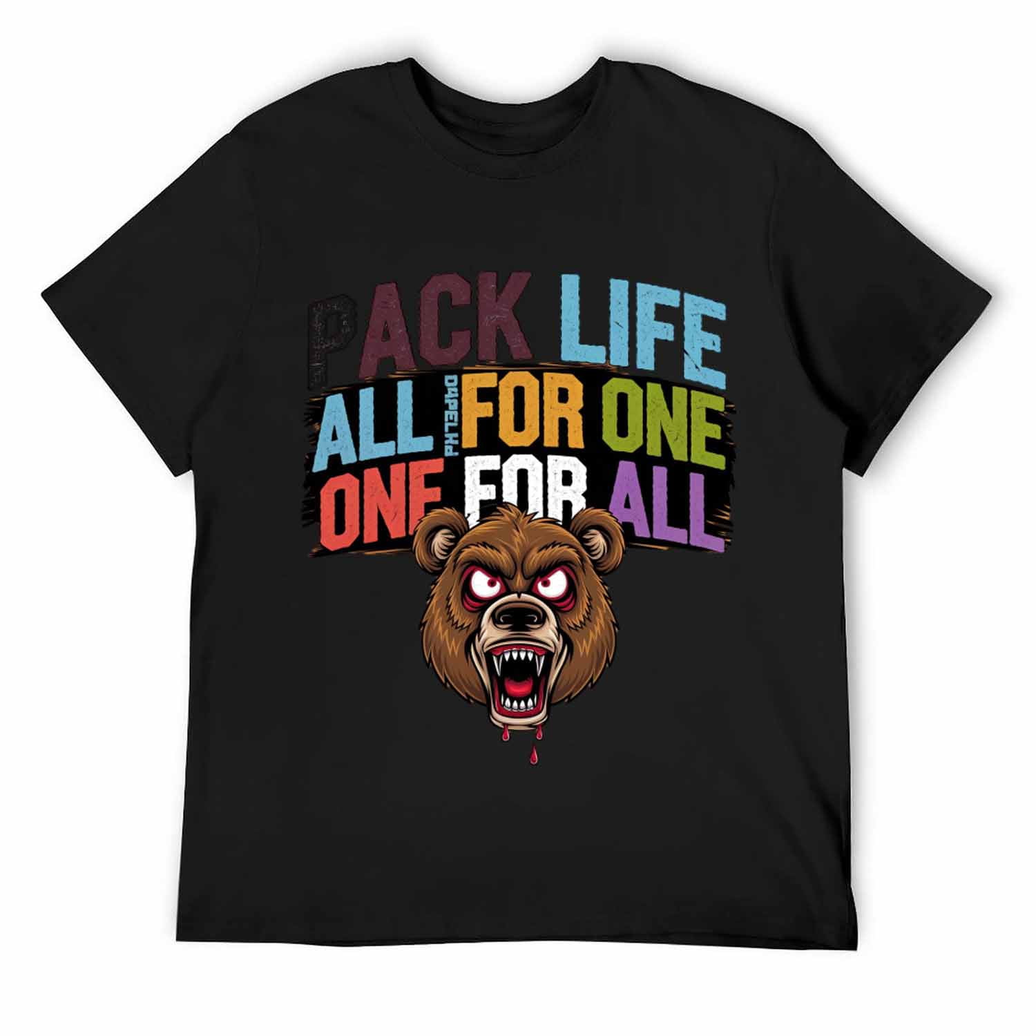 American Pack Life All For One One For Allt shirt design bull dog Usa ...