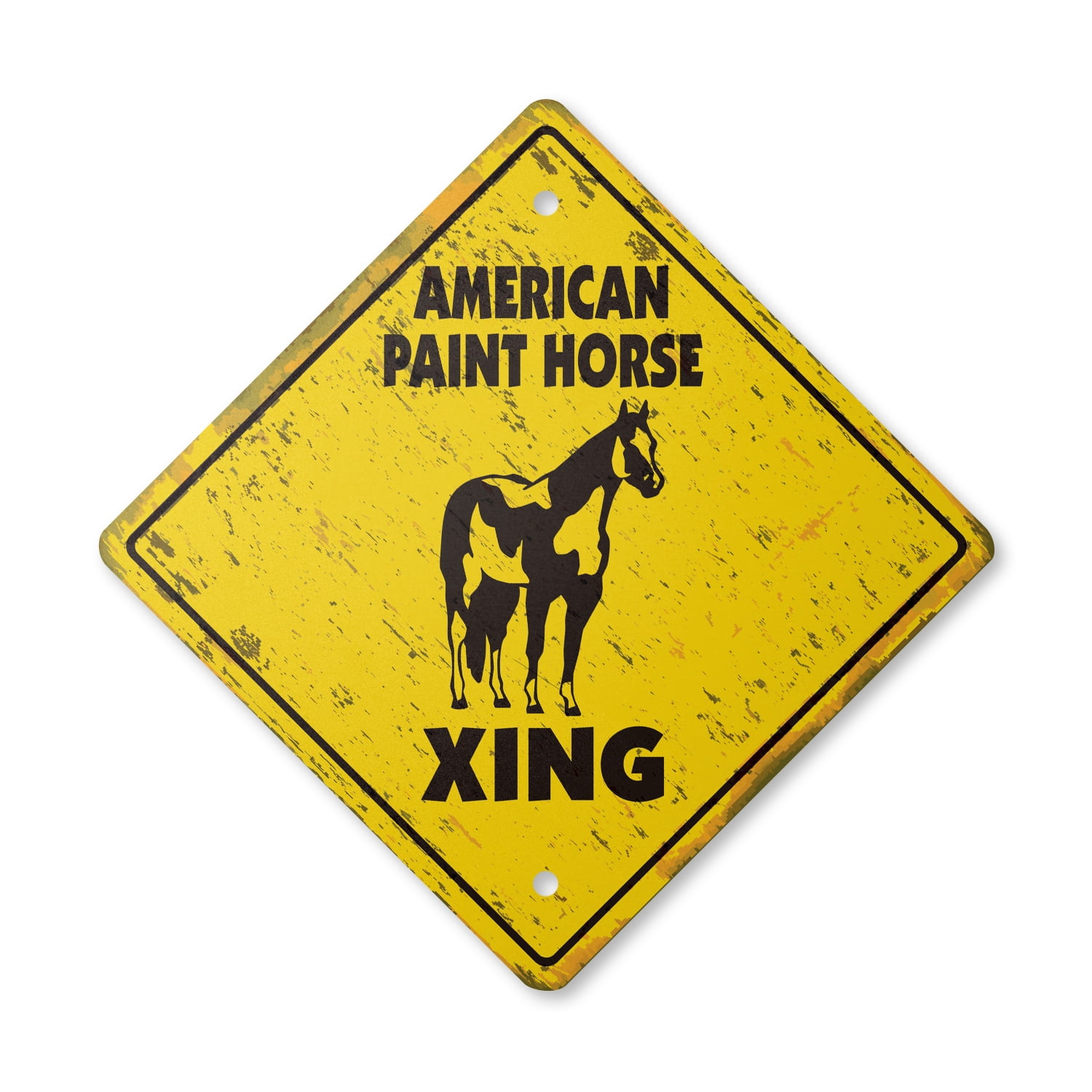 American Paint Horse Vintage Crossing Sign Zone Xing | Indoor/Outdoor ...