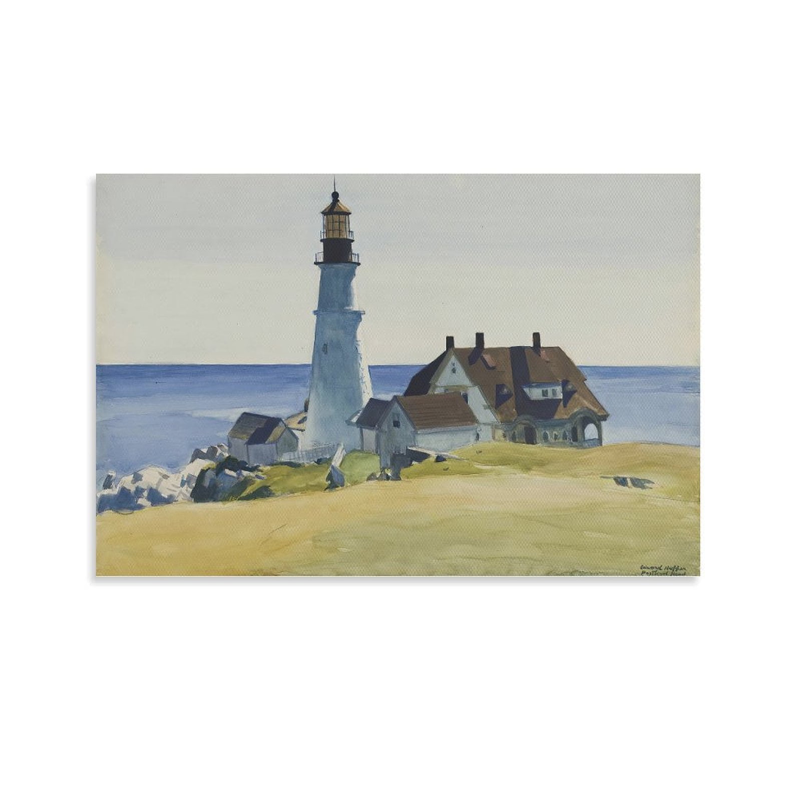 American Painter Edward Hopper Lighthouse And Buildings Poster Wall Art ...