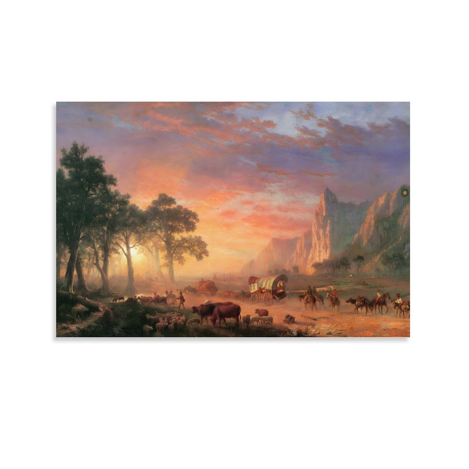 American Painters Albert Bierstadt The Oregon Trail Retro Poster Posters Art Print Wall Photo ...