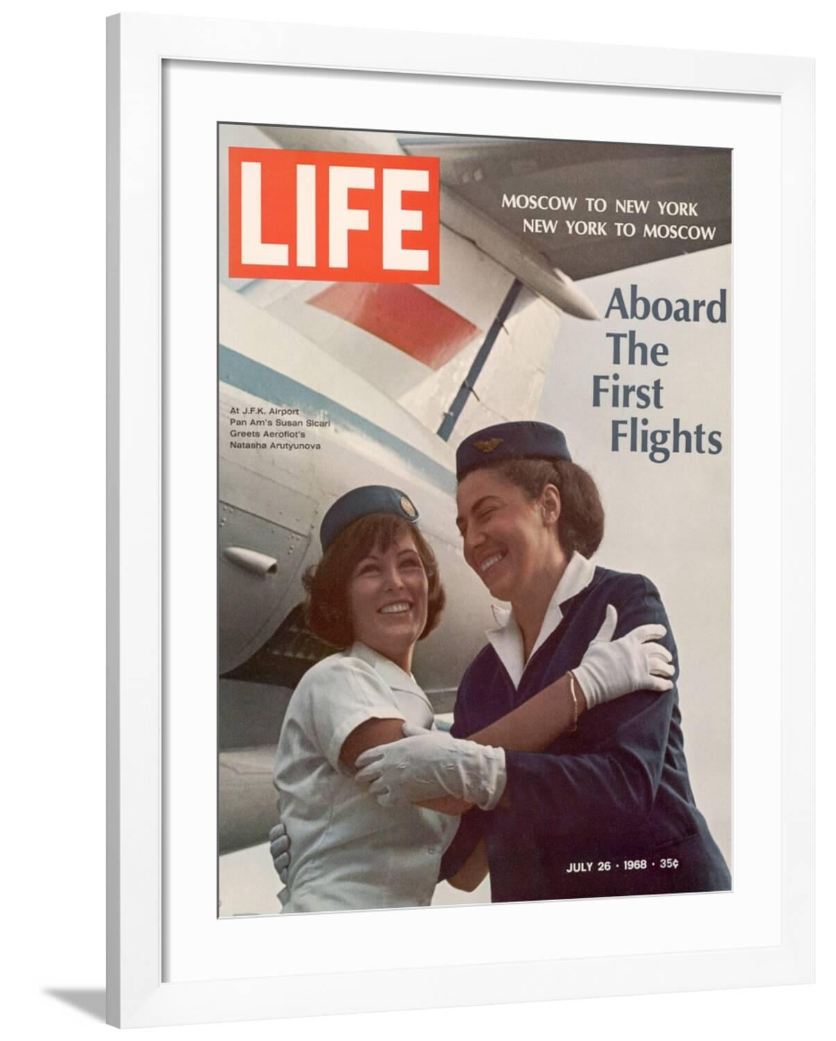 Art.com American Pan Am Stewardess Sicari Embracing Russian Aeroflot ...