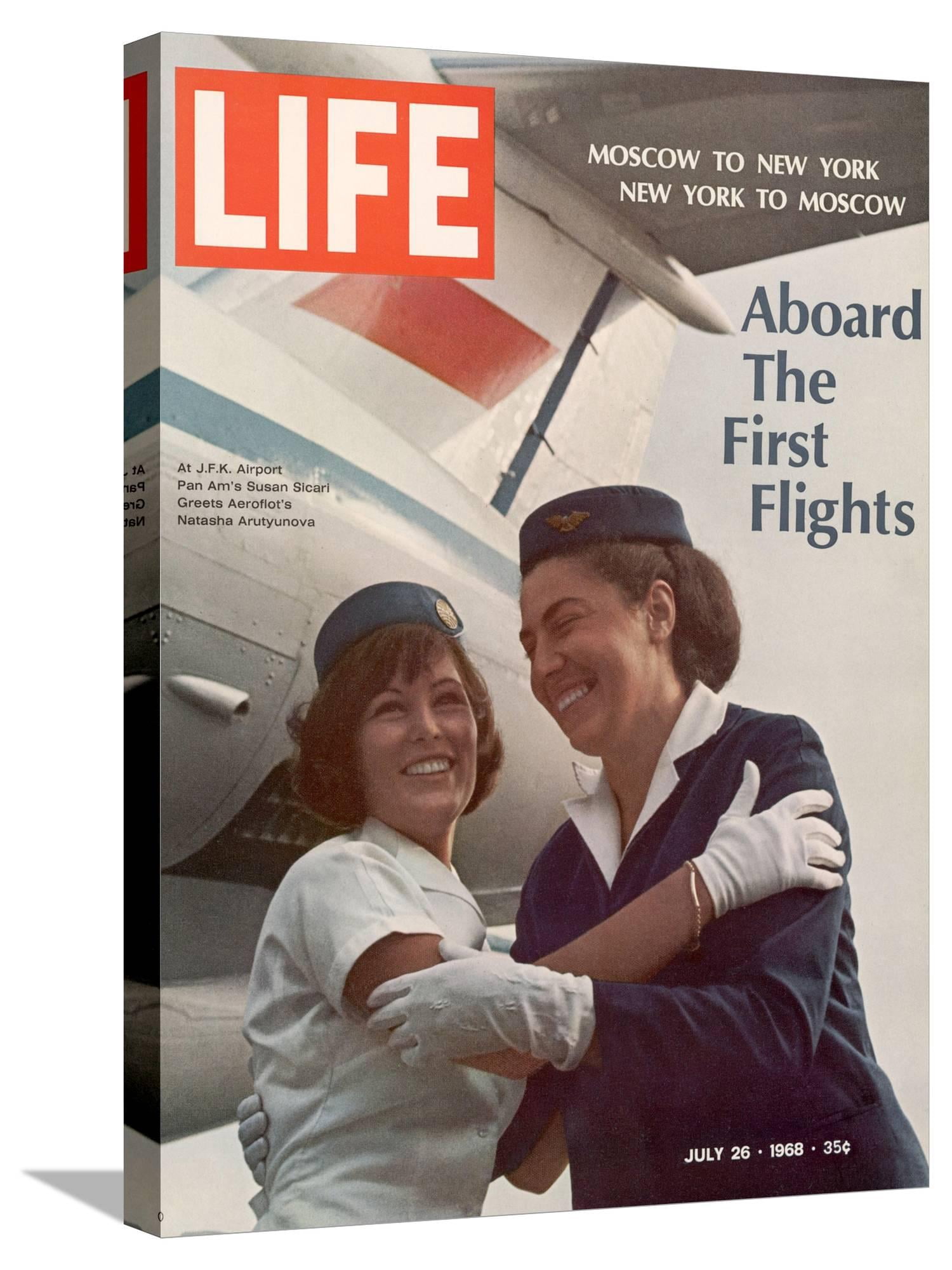 Art.com American Pan Am Stewardess Sicari Embracing Russian Aeroflot ...