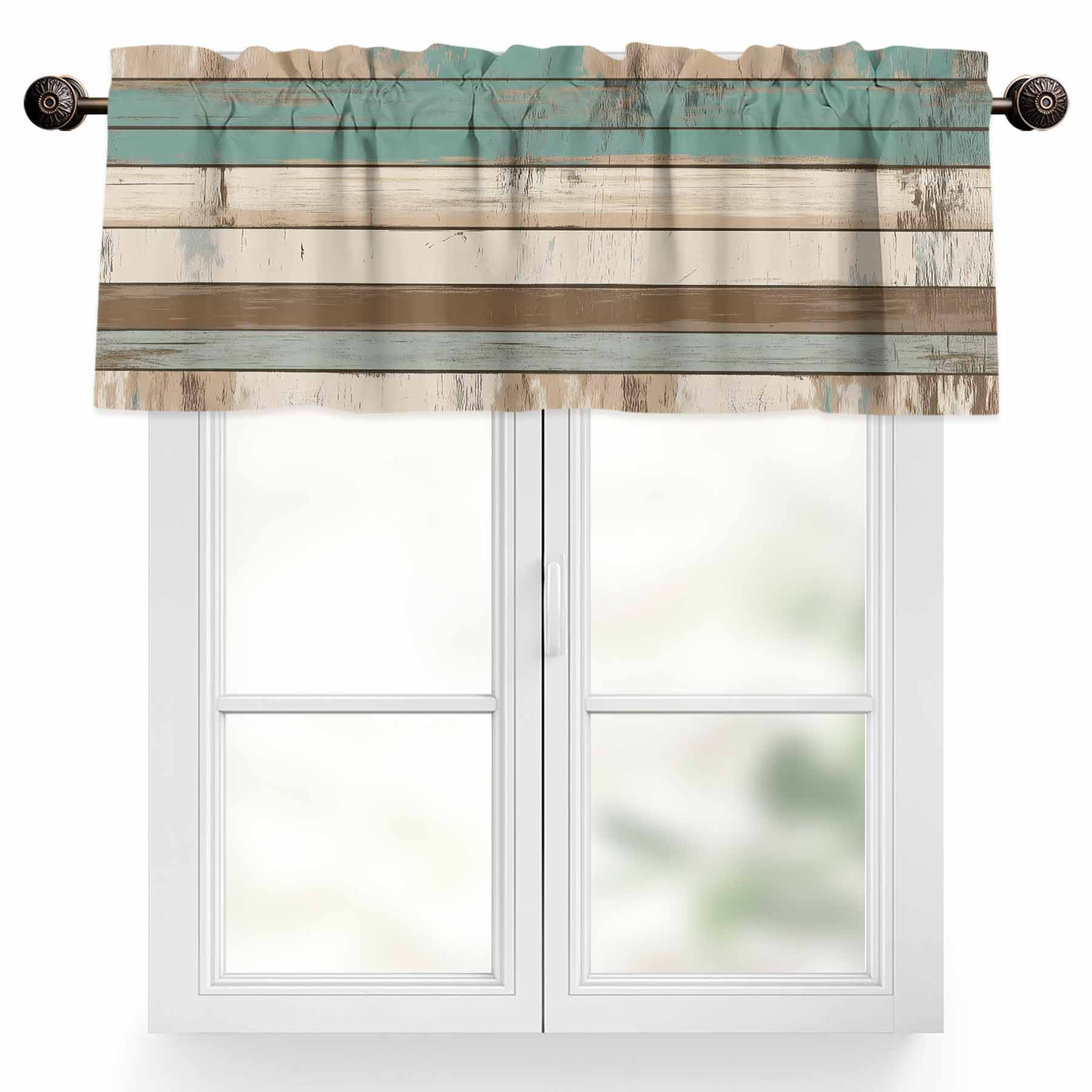 American Pastoral Stripes Valances for Windows, 42 x 18in, Vintage ...